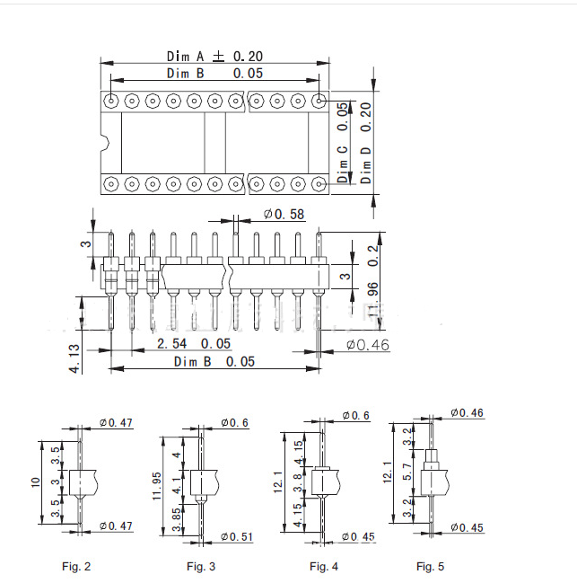 2.54mm 1.27mm 1.778 mm Pitch 1XXP Pin In single type Wire Wrap Sockets ...