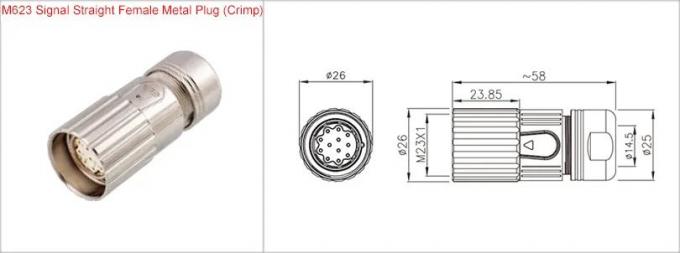 IP67 Servo Motor Connectors M23 SMD Socket Connector 6pin 8pin 7pin ...