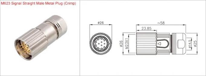 IP67 Servo Motor Connectors M23 SMD Socket Connector 6pin 8pin 7pin ...