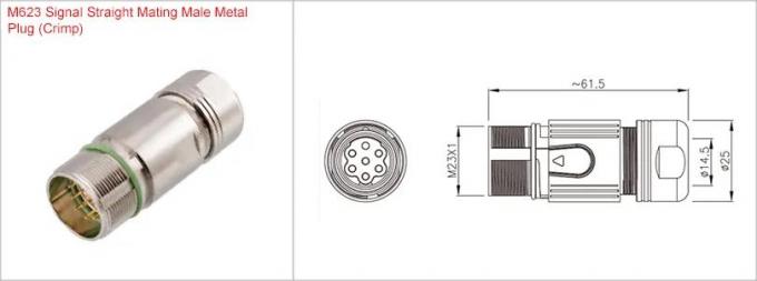 IP67 Servo Motor Connectors M23 SMD Socket Connector 6pin 8pin 7pin ...
