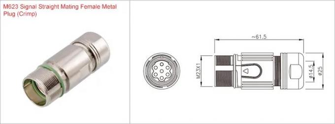 IP67 Servo Motor Connectors M23 SMD Socket Connector 6pin 8pin 7pin ...