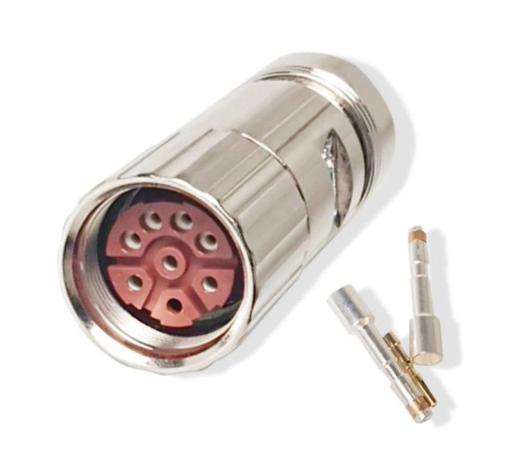 Siemens encoder M23 Servo Power 8 Pin Connector 6FX2003-0CG10 Industrial Connector With Threaded ...