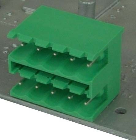 Male Female Green Color Plug In Terminal Block Screwless With Right Angle