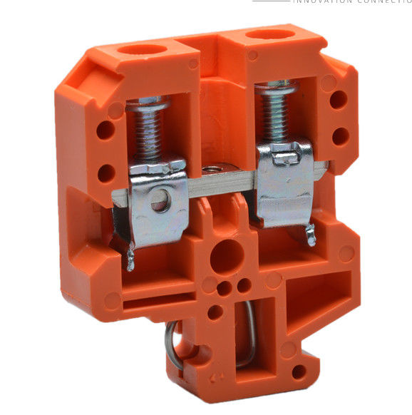 Orange Wire Din Rail Terminal Blocks Screw Type Using NS32/16 Din Rail