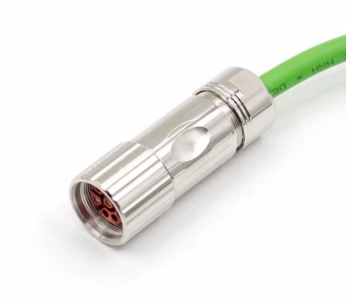 Signal Square Receptacle Straight M23 SMD Socket Connector Female / Male