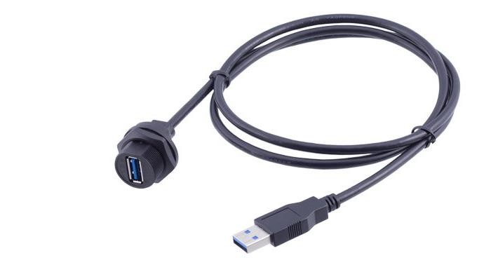 IP67 Waterproof Cable Connector USB3.0 Insert And Base Cover Two Plug Base