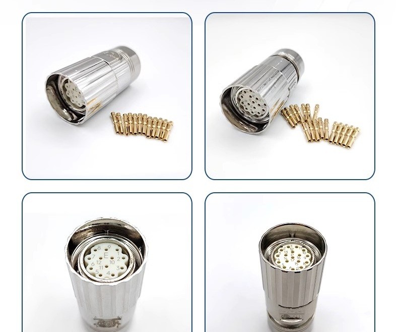 M23 M40 Seriers E P Type Male Female Servo Motor Cable Connectors
